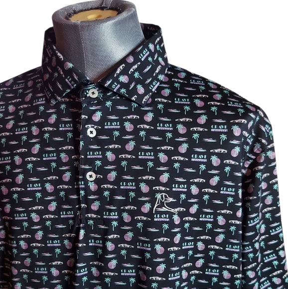Rhoback | Shirts | Rhoback Crave Miami Style Dog Logo Neon Golf Polo ...